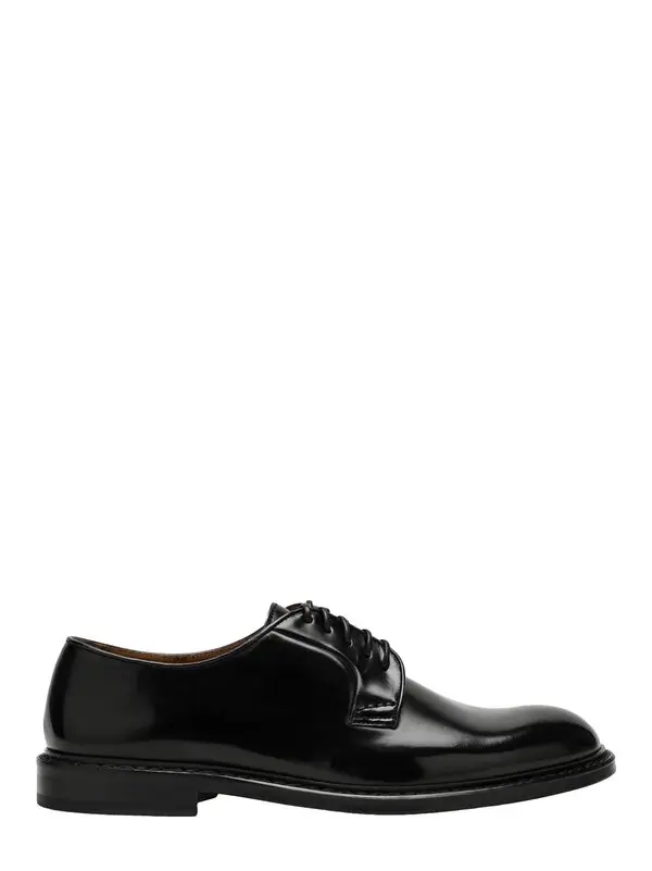 DOUCAL'S Smooth Leather Lace-up Derby Shoes - Black