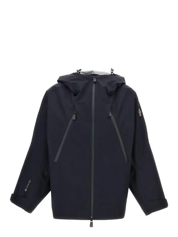 Moncler Hooded Waterproof Jacket With Drawstring And Zip Closure - Multicolor