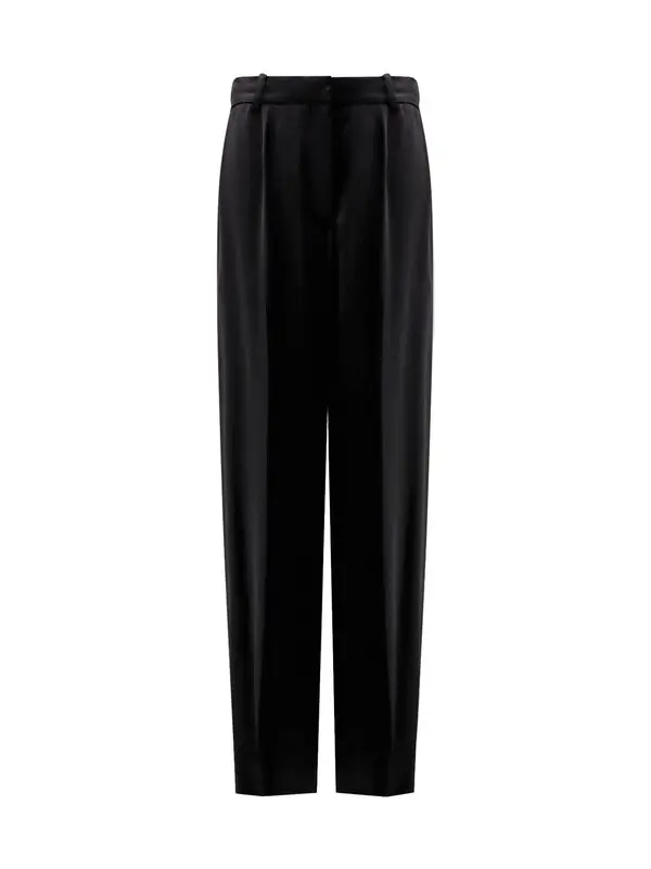 TOTEME Satin Wide Leg Trousers - Black