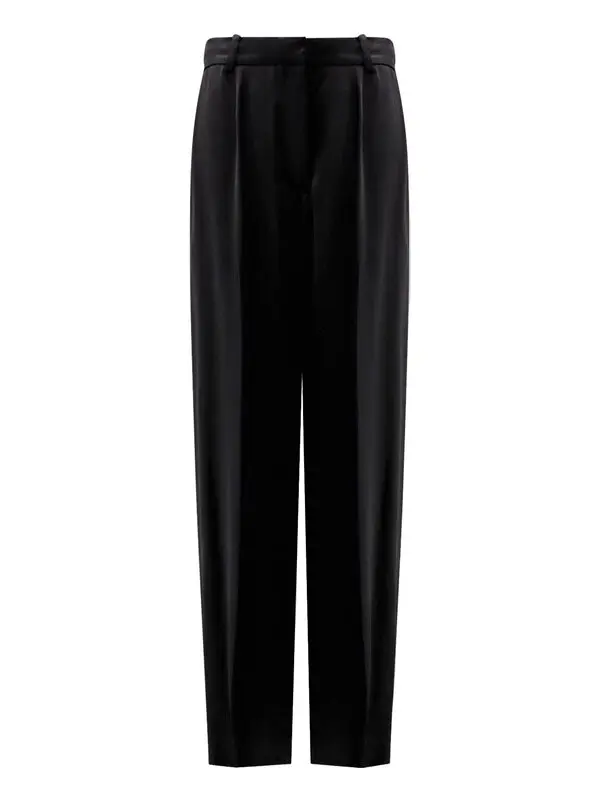 TOTEME Satin Wide Leg Trousers - Black