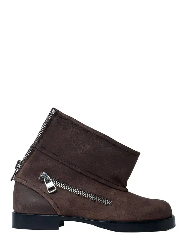 JW Anderson Suede Biker Boots - Brown