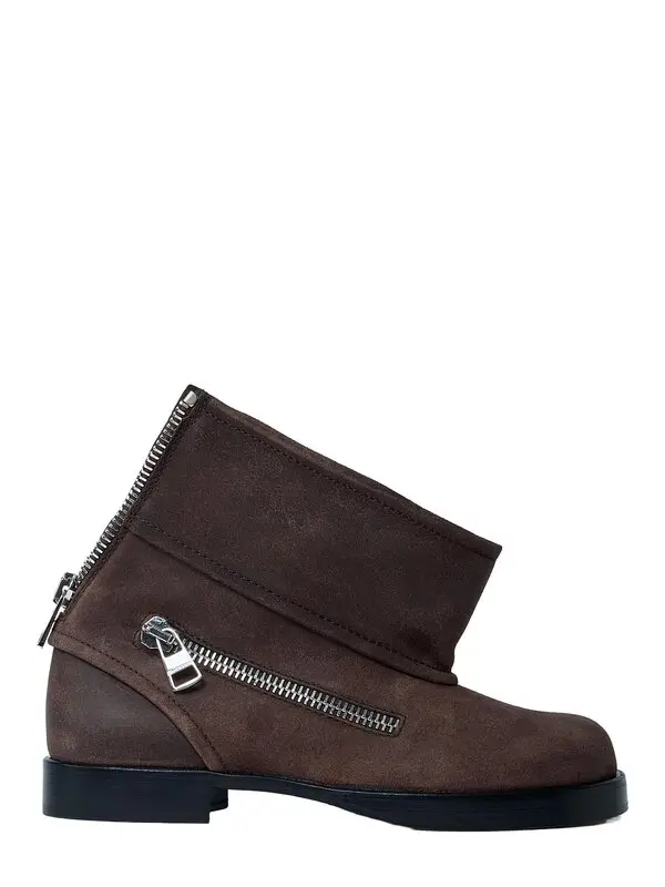 JW Anderson Suede Biker Boots - Brown