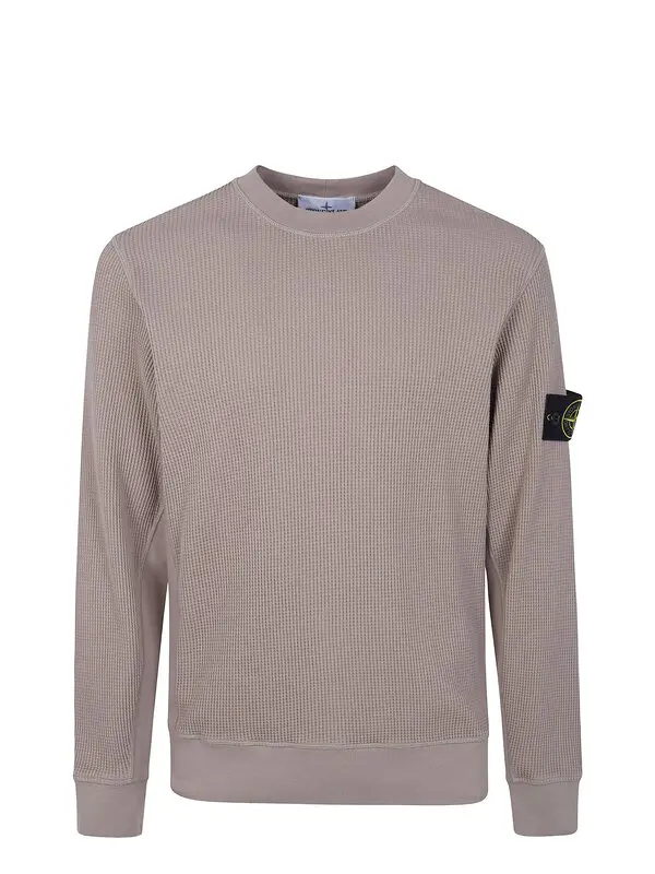 Stone Island Crewneck Sweatshirt With Logo Patch - Multicolor