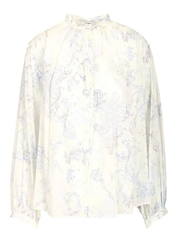FORTE_FORTE Forget-me-not Mandarin Collar Shirt - Multicolor