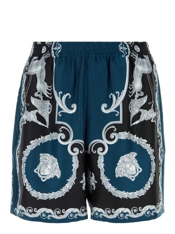 Versace Printed Silk Bermuda Shorts - Multicolor
