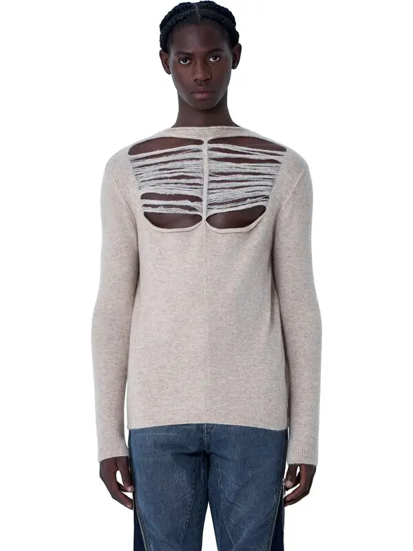 Rick Owens Distressed Wool-blend Knit Top - Multicolor
