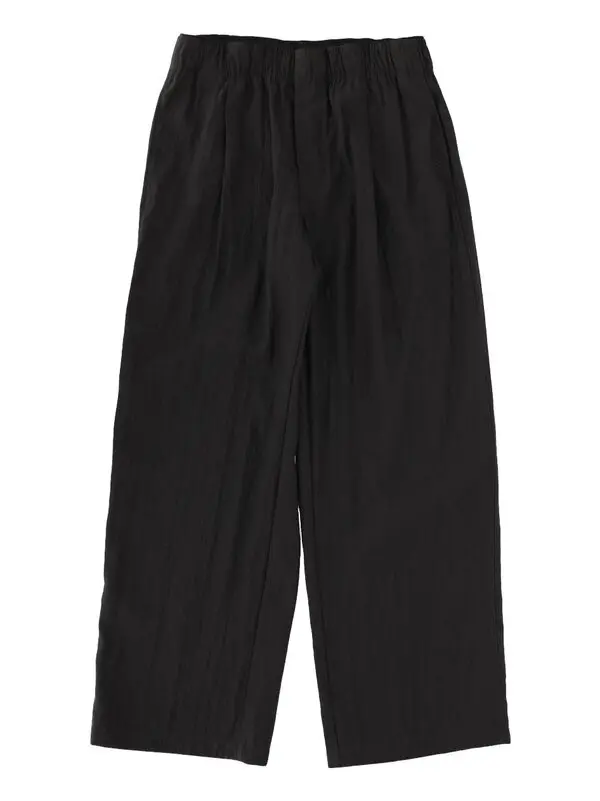 Our Legacy Wide Relaxed Fit Linen Blend Trousers - Black