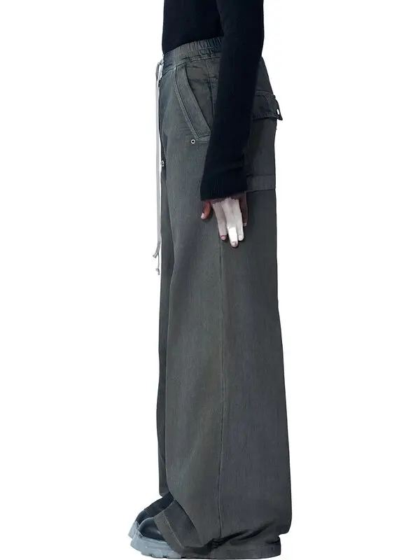 Rick Owens Wide Leg Bela Pants In Cotton - Black