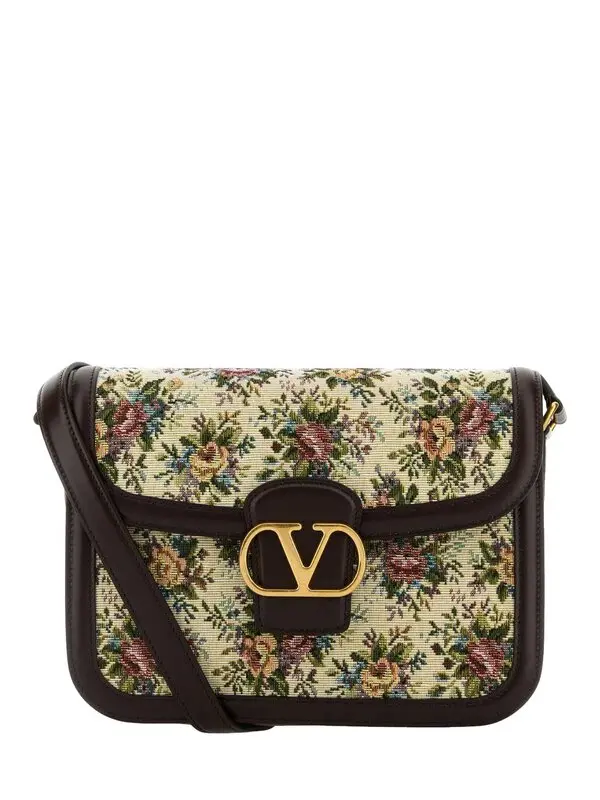 Valentino Garavani Embroidered Jacquard Crossbody Bag - Multicolor