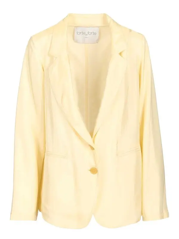 FORTE_FORTE Viscose Twill Single-breasted Jacket - White
