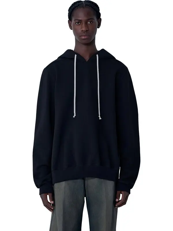 Rick Owens Cotton Hooded Sweatshirt - Black