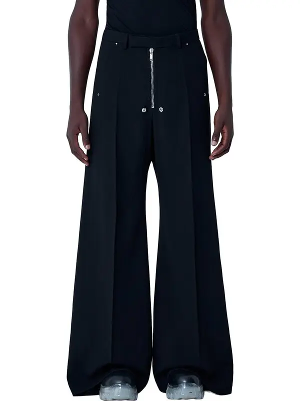 Rick Owens Tailored Wide Leg Wool Pants - Black