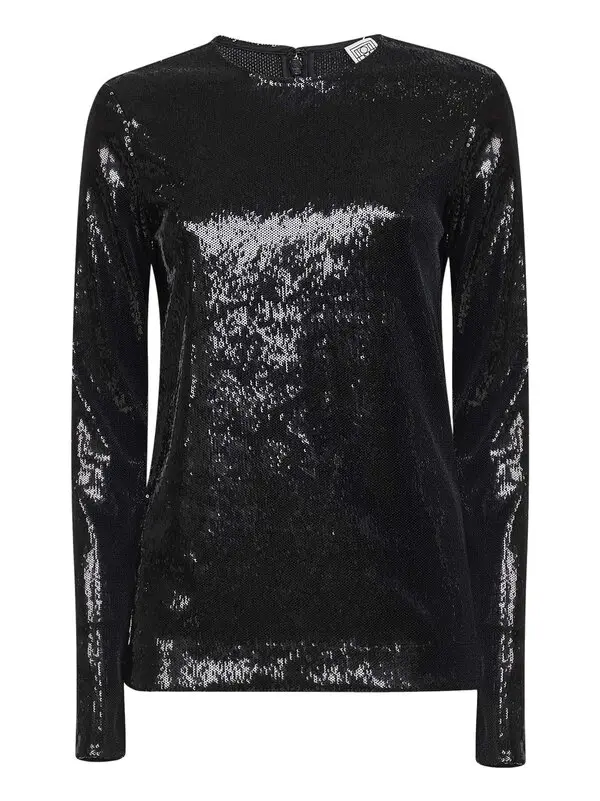 TOTEME Black Sequin Long-sleeved Top - Multicolor