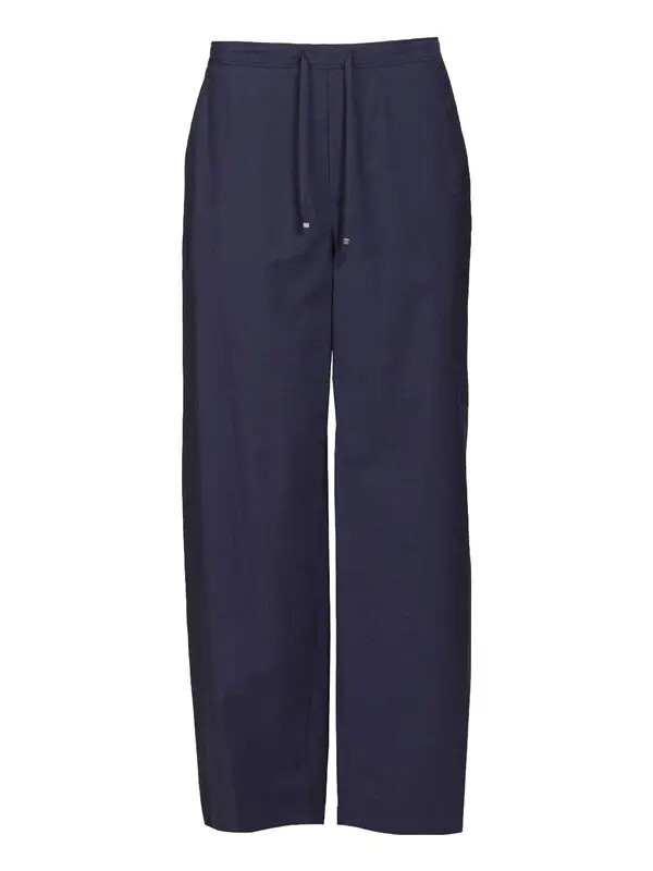 Loewe Drawstring Trousers In Cotton Blend - Blue