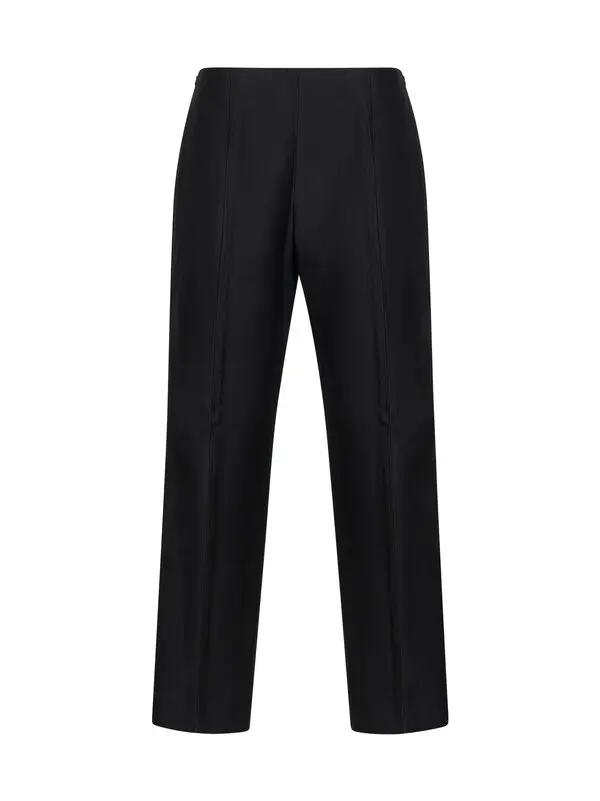 TOTEME Slim Evening Trousers In Wool And Silk - Multicolor