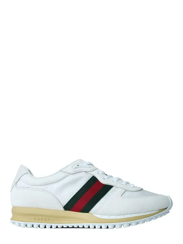 Gucci Re-motion Suede And Gg Motif Low-top Sneakers - White