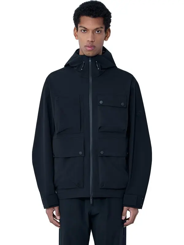 Moncler Arcturus Jacket With Drawstring Hood And Flap Pockets - Black