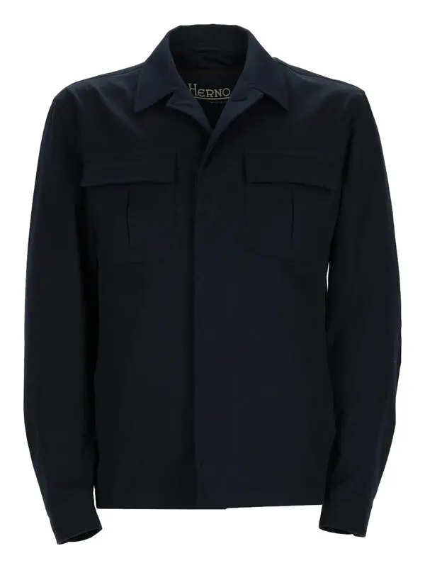 Herno Cotton Blend Shirt Jacket - Blue