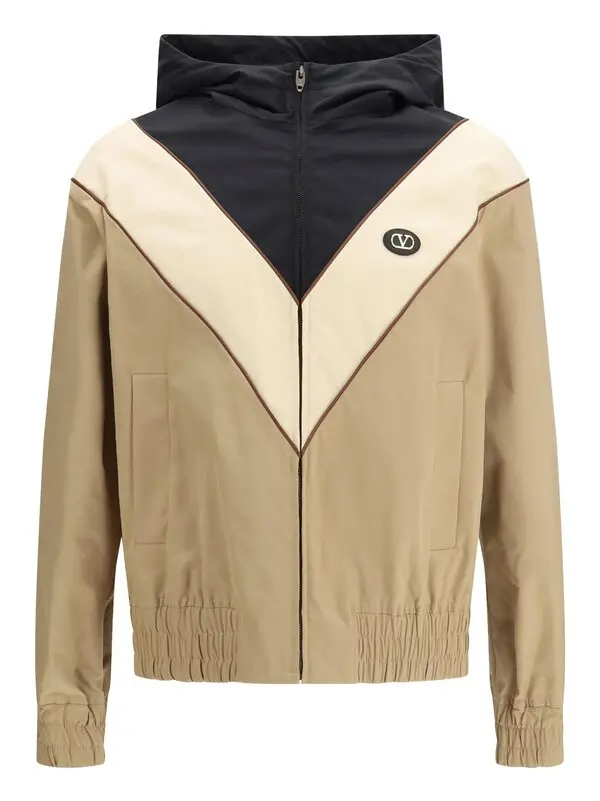 Valentino Garavani Nylon Hooded Windbreaker Jacket - Multicolor