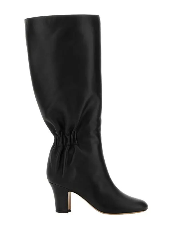 FERRAGAMO Jannette 70 Leather Boots - Black