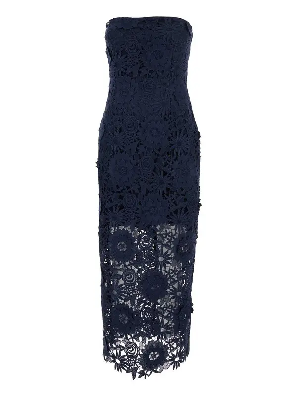 ROTATE BY BIRGER CHRISTENSEN Floral Lace Strapless Dress - Multicolor