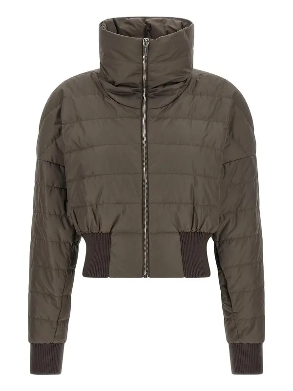 Rick Owens Moncler + Cropped Down Jacket - Gray