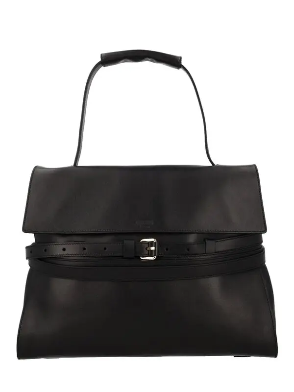 Moschino Leather Handheld Bag - Black