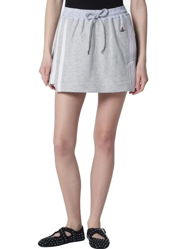 VIVIENNE WESTWOOD Grey Mini Skirt With Orb Logo - Gray