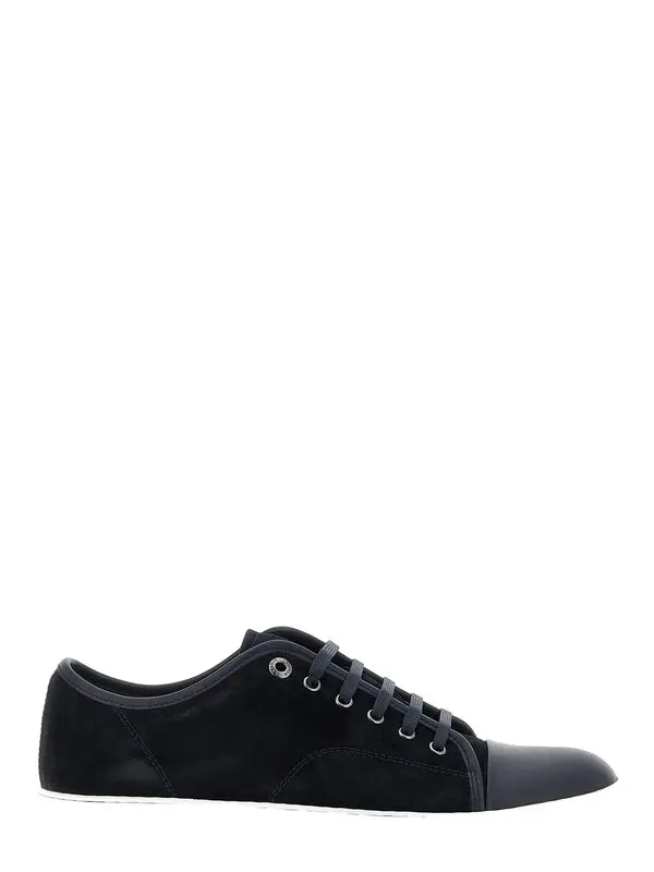 LANVIN Suede And Nappa Leather Sneakers - Blue