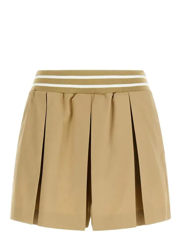 Moschino Pleated Wide Leg Shorts - Cream