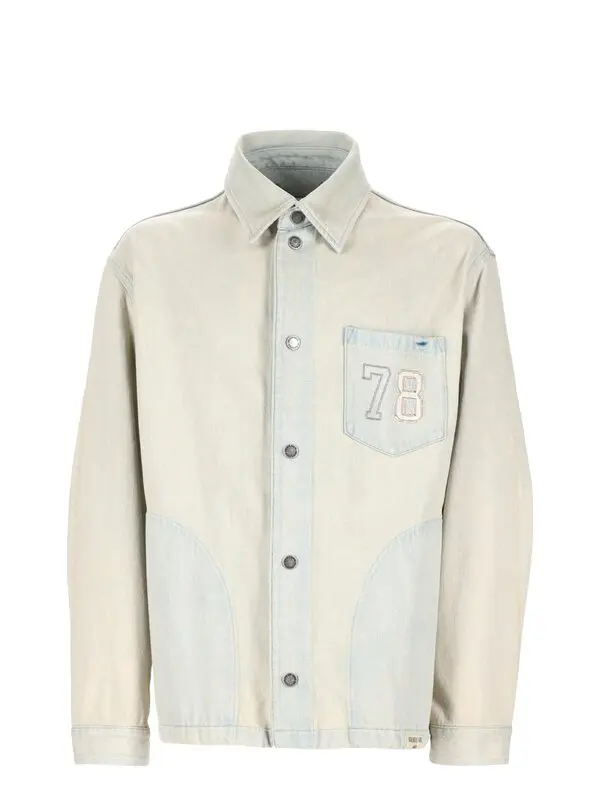 GOLDEN GOOSE Embroidered Pocket Denim Jacket - Cream