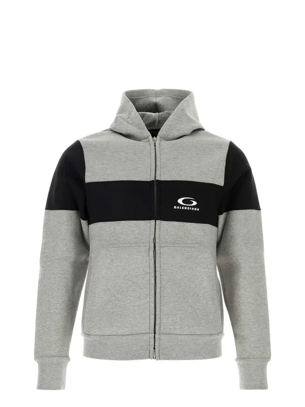 Balenciaga Melange Grey Cotton Sweatshirt - Gray