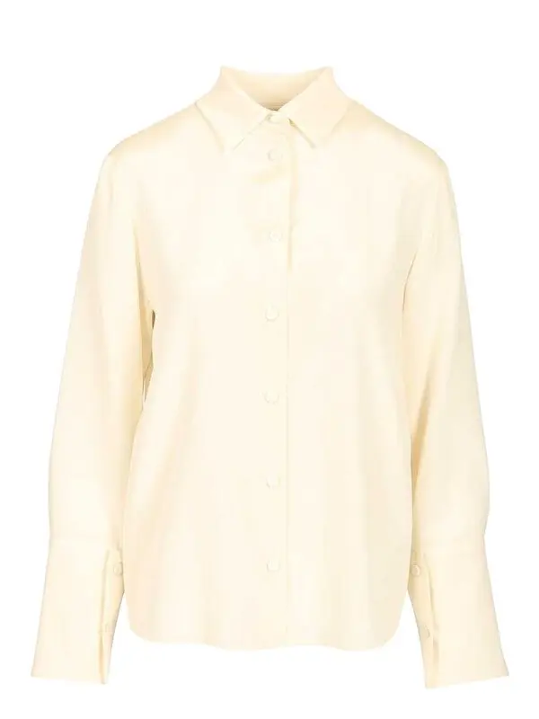 Max Mara Oversized Stretch Silk Shirt - White
