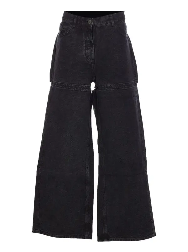Attico Wide Leg Cut-out Jeans - Black