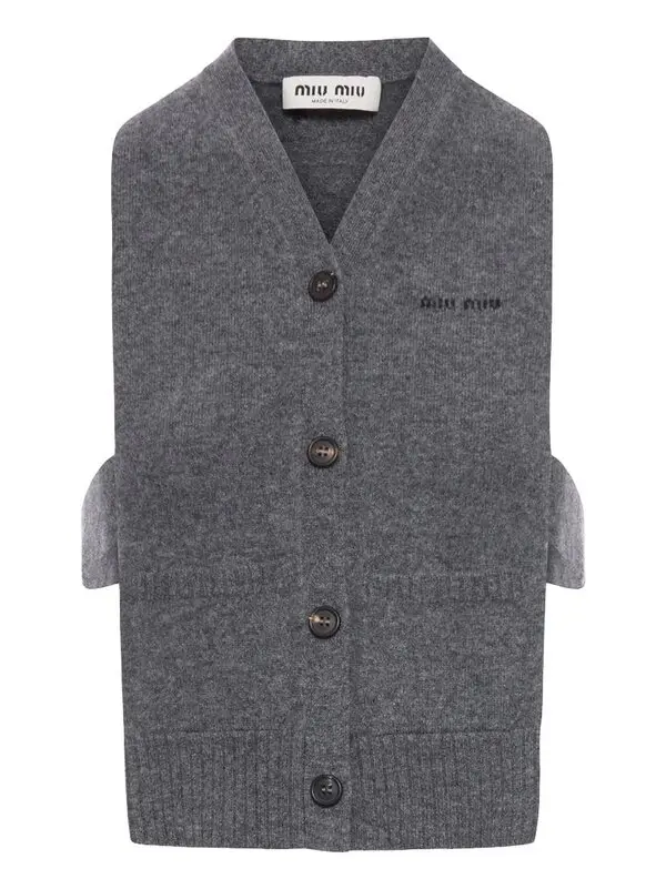 Miu Miu Cashmere Cardigan Vest - Multicolor
