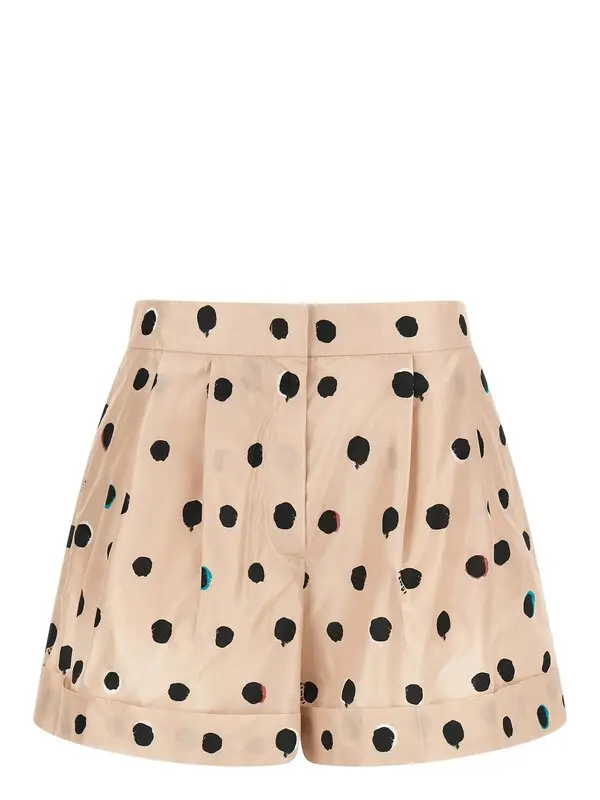 Fendi Falena Dots Printed Silk Shorts - Pink