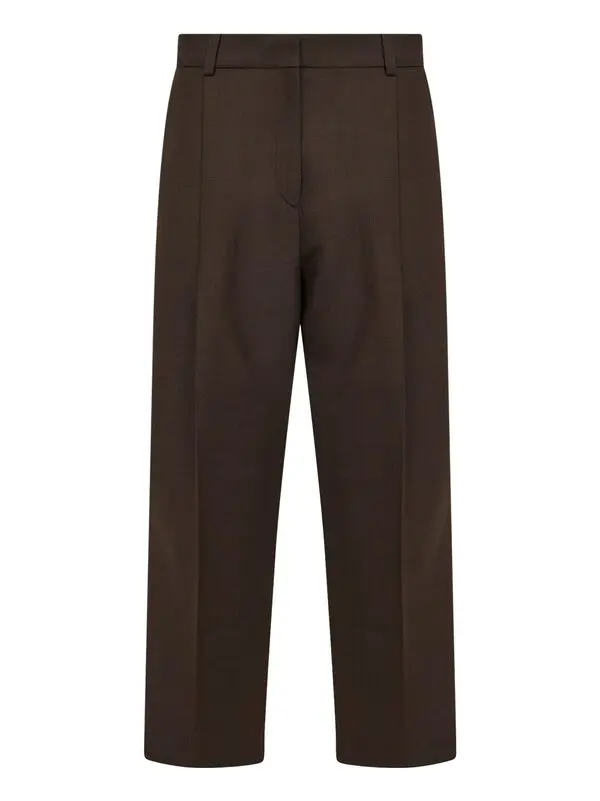 TOTEME Bark Stretch Wool Blend Straight Trousers - Multicolor