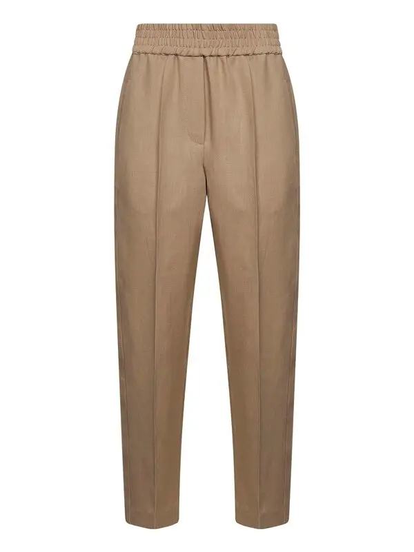 Brunello Cucinelli Light Beige Baggy Pull-on Trousers - Multicolor