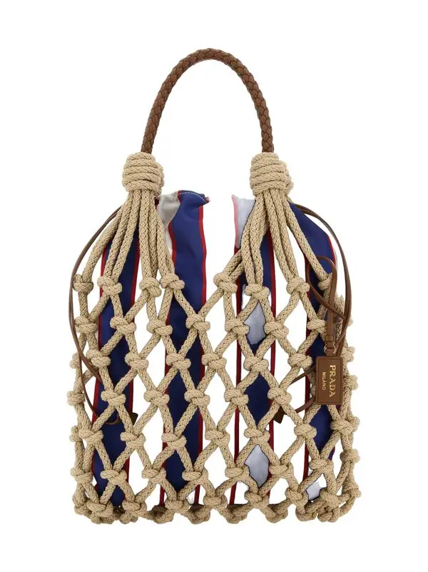 Prada Beige Mesh Handbag - Multicolor