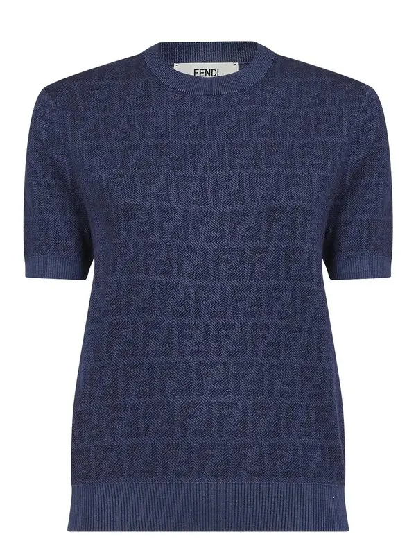 Fendi Wool Jacquard Ff Motif Crewneck Jumper - Multicolor