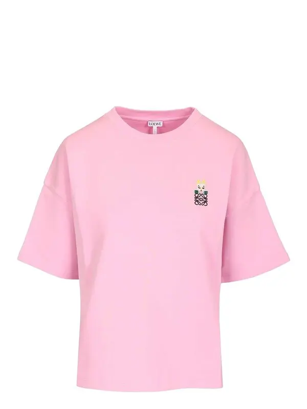 Loewe X Louis Wain Futurist Cat Embroidered Cotton Blend T-shirt - Multicolor