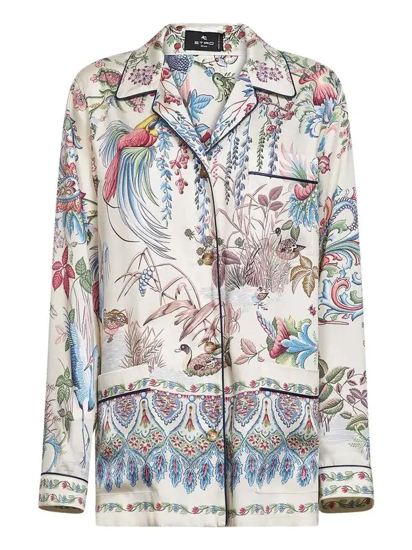 Etro Flora And Fauna-print Twill Shirt - Multicolor
