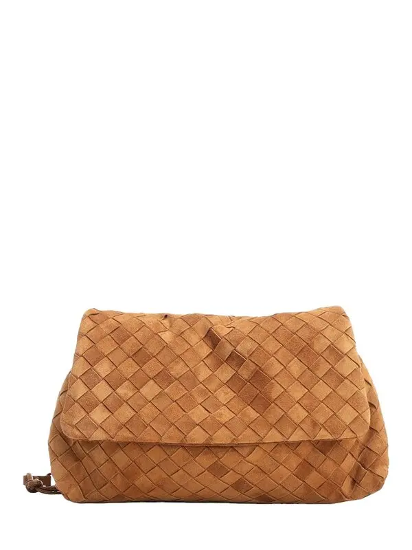 Bottega Veneta Suede Intrecciato Dustbag Bag - Cream