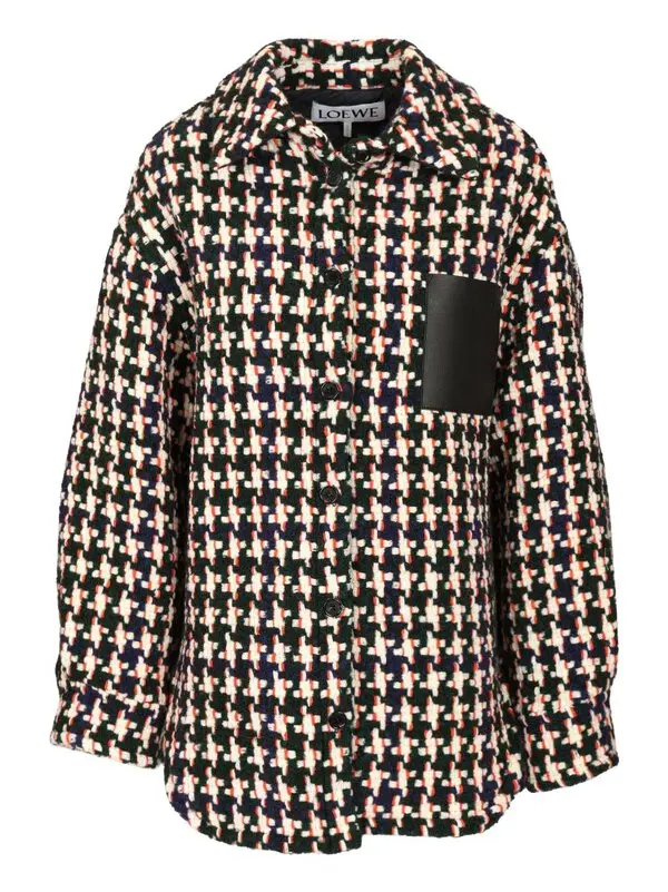 Loewe Oversize Wool & Alpaca Blend Shirt Jacket - Multicolor