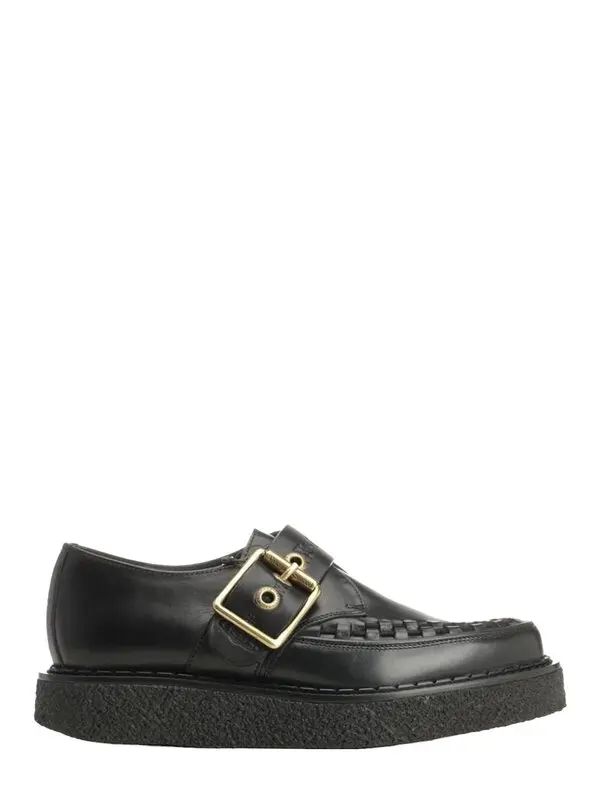 VIVIENNE WESTWOOD Leather Monk Strap Shoes With Buckle Detail - Black