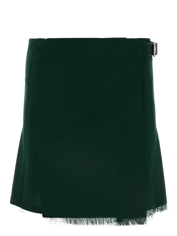 Burberry Virgin Wool Pleated Skirt - Multicolor