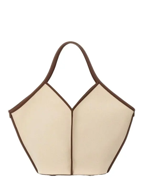 Hereu Calella Tote Bag With Leather Trim - Cream