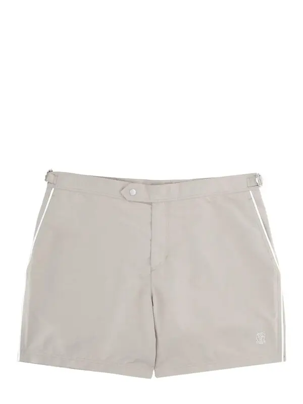 Brunello Cucinelli Logo Swim Shorts - Cream