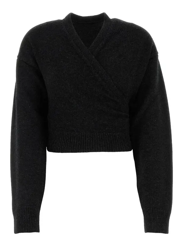 Balenciaga Wrap Cardigan In Virgin Wool - Multicolor