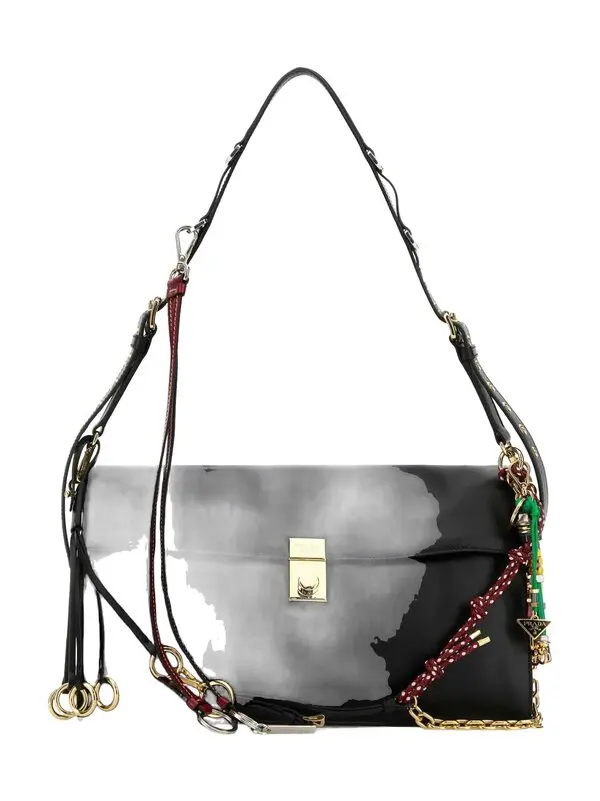 Prada Vitello Large Soft Shoulder Bag - Black